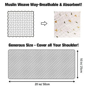 KOROTUS 10 Pack Muslin Burp Cloths for Baby - Ultra-Soft 100% Cotton Baby Washcloths - Large 20'' by 10'' Super Absorbent Spit Up Rags