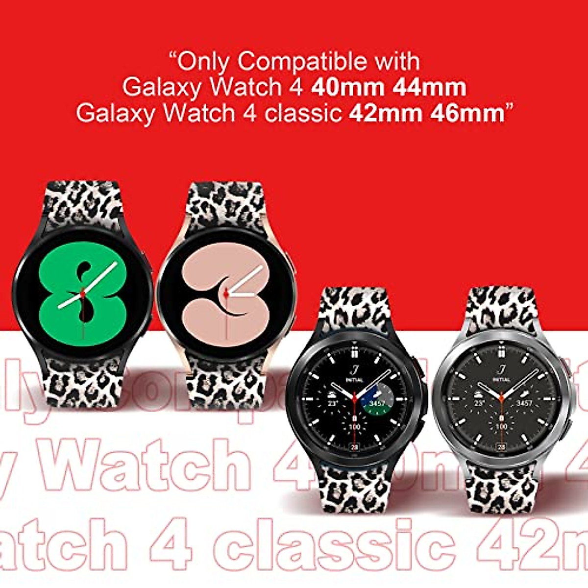 Arsfit Fancy Bands Compatible for Samsung Galaxy Watch 6/ Galaxy Watch 5 40mm 44mm 43mm 45mm 47mm / Galaxy Watch 4 40mm 44mm / Watch 4 Classic 42mm 46mm Band, Print Silicone Pattern Replacement Strap for Women Men Ladies Girls