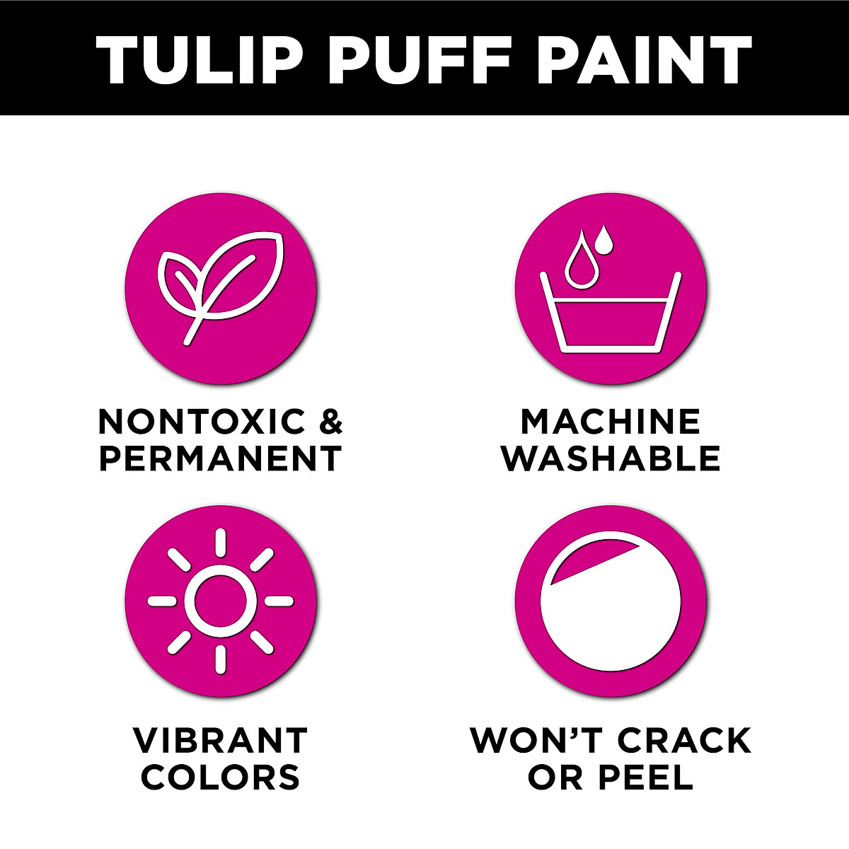 Tulip Dimensional Fabric Paint 41401 Dfpt 4Oz Slick Black, 4 Fl Oz (Pack of 1)