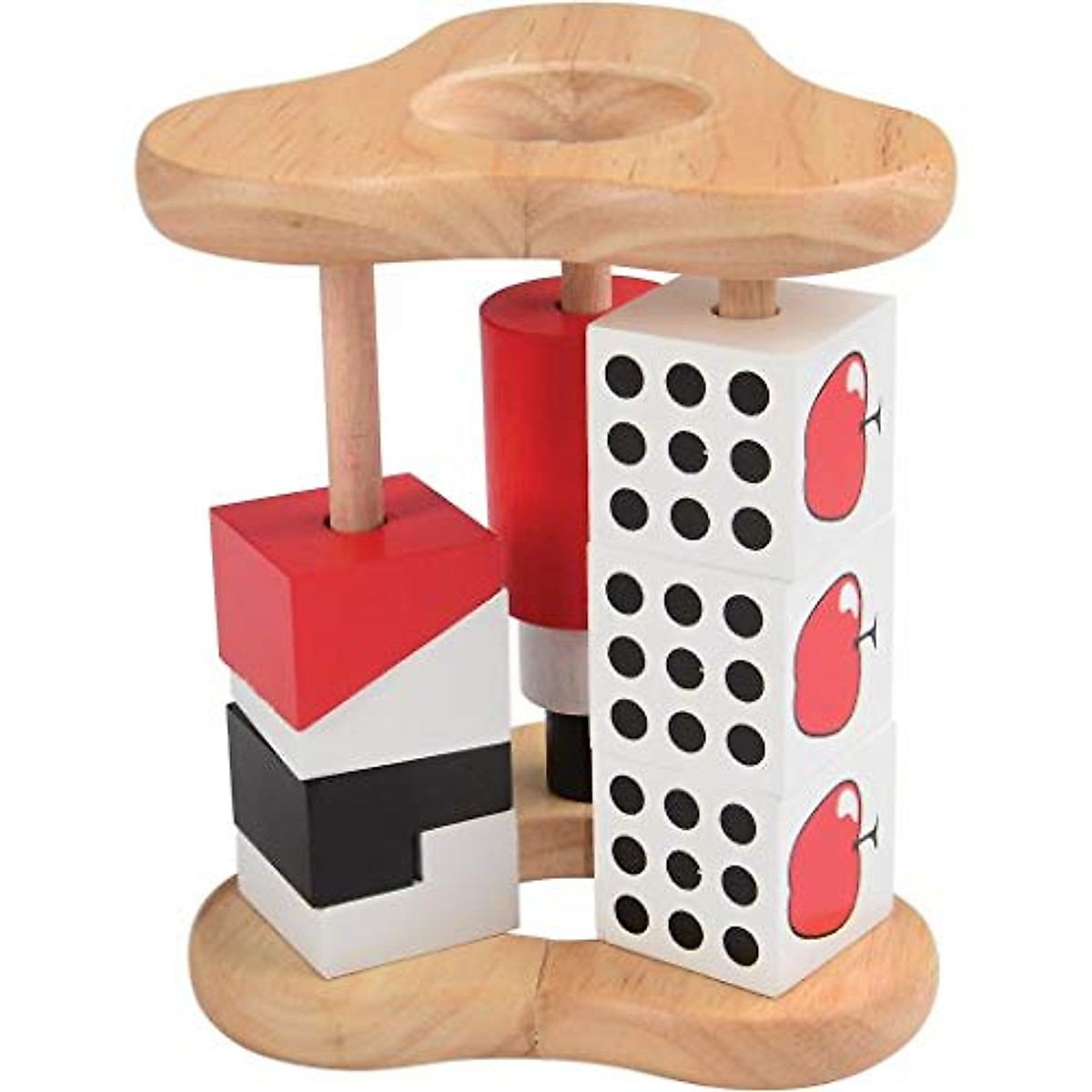 Constructive Playthings 5 1/2" H. x 6 1/2" W. x 5" D. Solid Rubber Wood Click Clack Busy Box Appropriate for All Ages