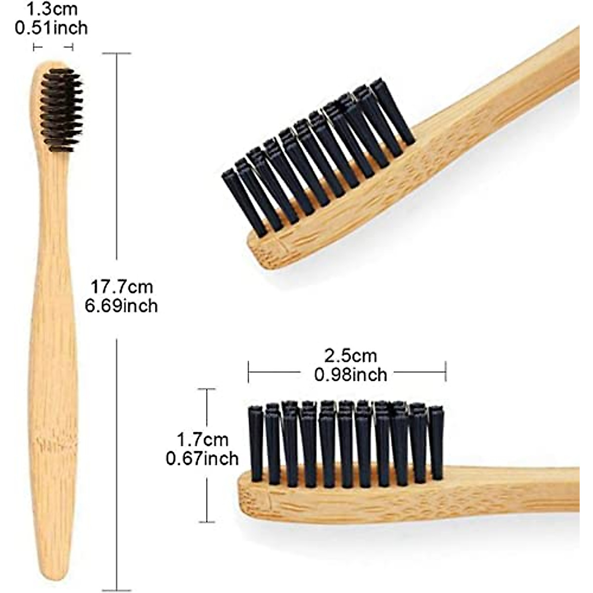 Kids Bamboo Toothbrushes (4 Pack) | BPA Free Color Safe Bristles | Bamboo Charcoal Toothbrushes | Biodegradable & Eco Friendly Toddler Tooth Brush, 4.0 Count