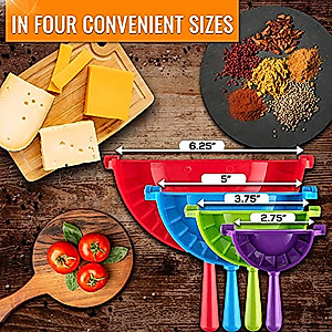 Magic Dumpling Maker Kit, Set of 4 - Mold Ravioli, Empanadas, Momos, Gyozas, Pot Stickers, Jamaican Beef Patties, Pierogi and Calzones - Wonton Dough Press and Pasta Making Tools