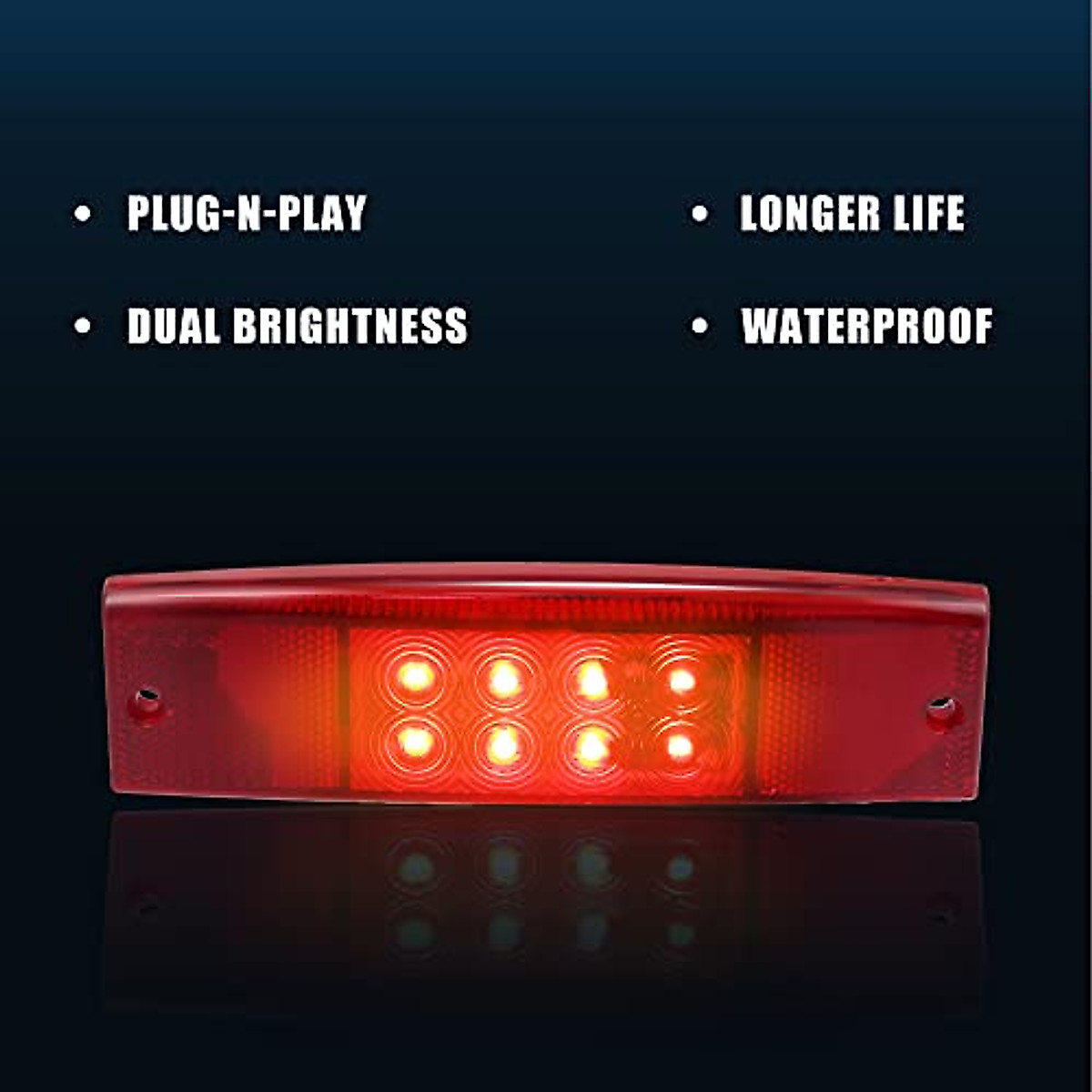 X AUTOHAUX 1 PC UTV Tail Light Red LED Rear Brake Stop Light Assembly 2411450 Replacement for Polaris for Ranger 400 500 570 800