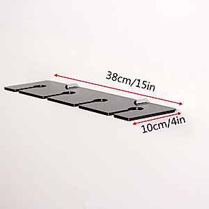 Wine Rack Wall Mounted Wine Glass Holder 4 Wine Glasses Holder Rack Stemware Display Drying Storage for Kitchen Home Bar (Black)