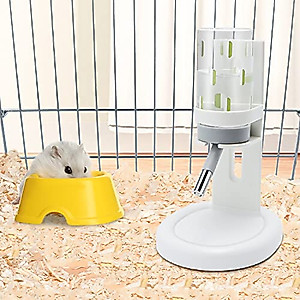 Wontee Hamster Water Bottle with Stand for Dwarf Hamsters Syrian Hamster Mice Gerbils Rats (4oz, White)