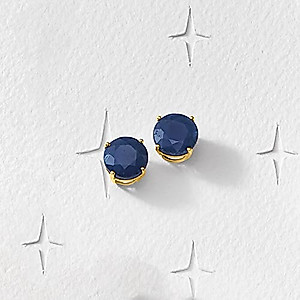 Ross-Simons 7.00 ct. t.w. Sapphire Stud Earrings in 14kt Yellow Gold