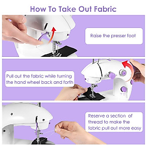 Portable Sewing Machine with Extension Table and Light,Mini Household Electric Handheld Sewing Machine with Upgraded,Two Threads Double Speed Double Switches,Electric Sewing Machine Easy to Use for Kids,Beginners and DIY
