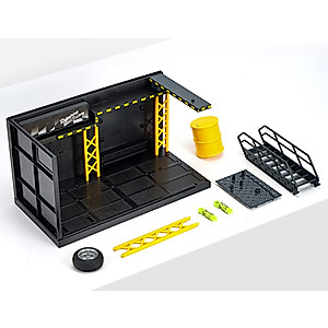 Gilumza Display Case DIY Simulation Scenario Die-cast Model with LED Light, Garage Scene Model for Motorcycle Toy Car Toys Collectibles Assemble (9x4x5inch)