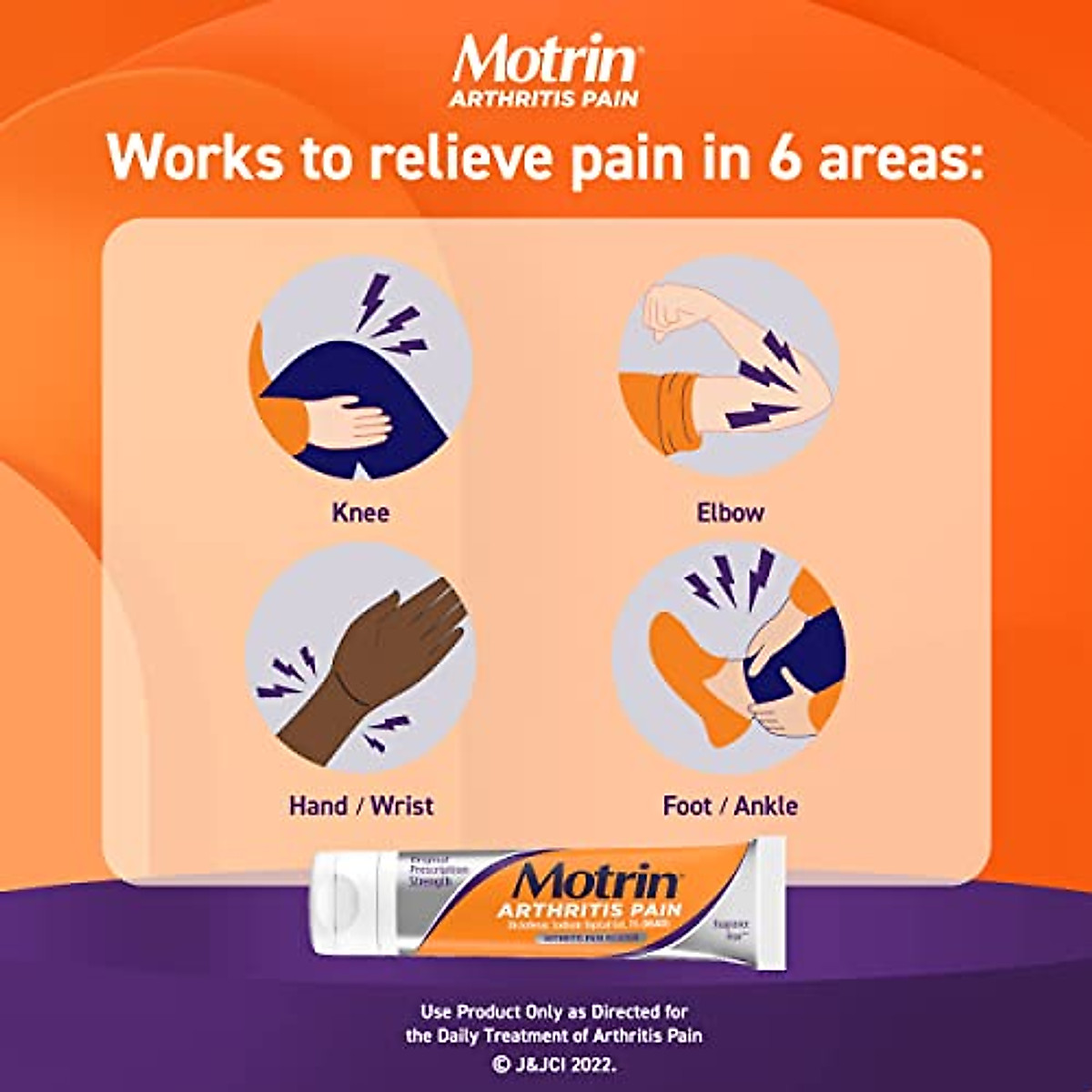 Motrin Arthritis Pain Relief Diclofenac Sodium Topical Gel 1%, Anti-Inflammatory Cream for Arthritis Pain in Hands, Wrists, Elbows, Knees, Feet & Ankles, NSAID Pain Relief Gel, 3.53 Oz