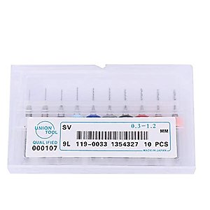 10Pcs/Set 0.3-1.2mm Print Circuit Board Drill Bits Carbide Micro Drill Bits Set PCB CNC Rotary Drilling Tool for Print Circuit Board Stone