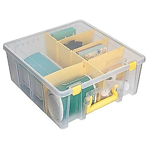 ArtBin Super Satchel Compartment Box - Stackable Durable Art Storage with 8 Removable Compartments, Smart Closure, and Portable Design for Craft Supplies, Threads, Ribbons, Paint Tubes