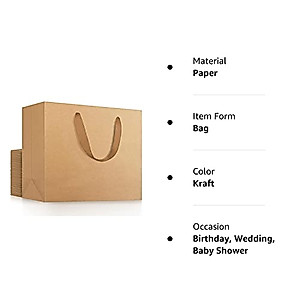 EUSOAR Extra Large Kraft Gift Bags,16"x6"x12" 25 pack Brown Paper Handle Craft Shopping Bags in Bulk, for Retail, Restaurant, Business, Party Favor, Grocery, Boutique, Birthday, Wedding, Baby Shower