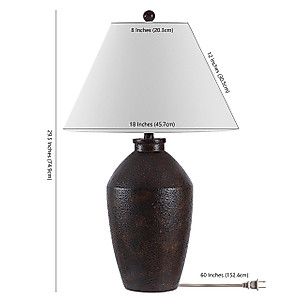 SAFAVIEH Lighting Collection Rani Modern Rustic Farmhouse Brown 30-inch Bedroom Living Room Home Office Desk Nightstand Table Lamp (LED Bulb Included)