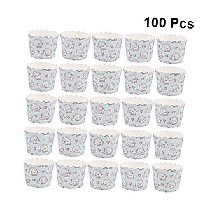 UPKOCH Paper Elephant Baking Holder for Dot Polka Pattern Small -friendly -friendly Liners Wrappers Shop Containers Dessert Home and Cuake Cups Accessory Colorful Paper Party Gift Wrapping 100pcs