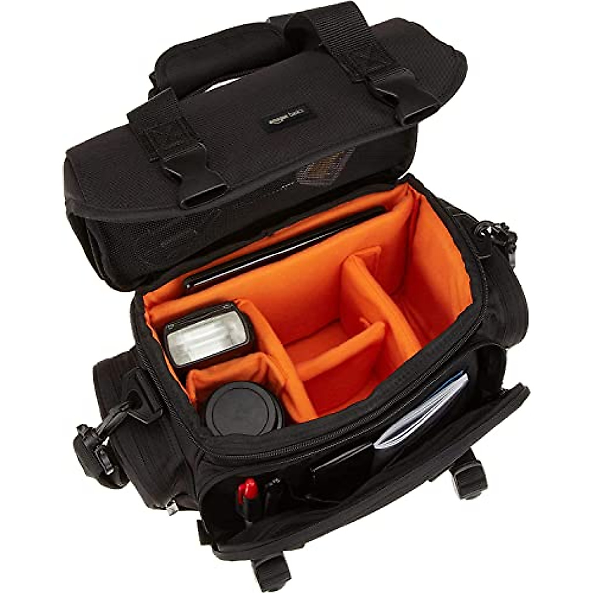 Amazon Basics Large DSLR Gadget Bag (Orange interior)