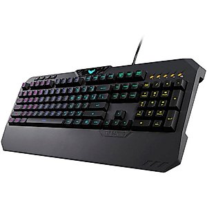 ASUS Mechanical Membrane RGB PC Gaming Keyboard - TUF K5 | Programmable Onboard Memory | Dedicated Media Controls, Aura Sync RGB Lighting | Spill, Sweat & Abrasion Resistant - Highly Durable | Black