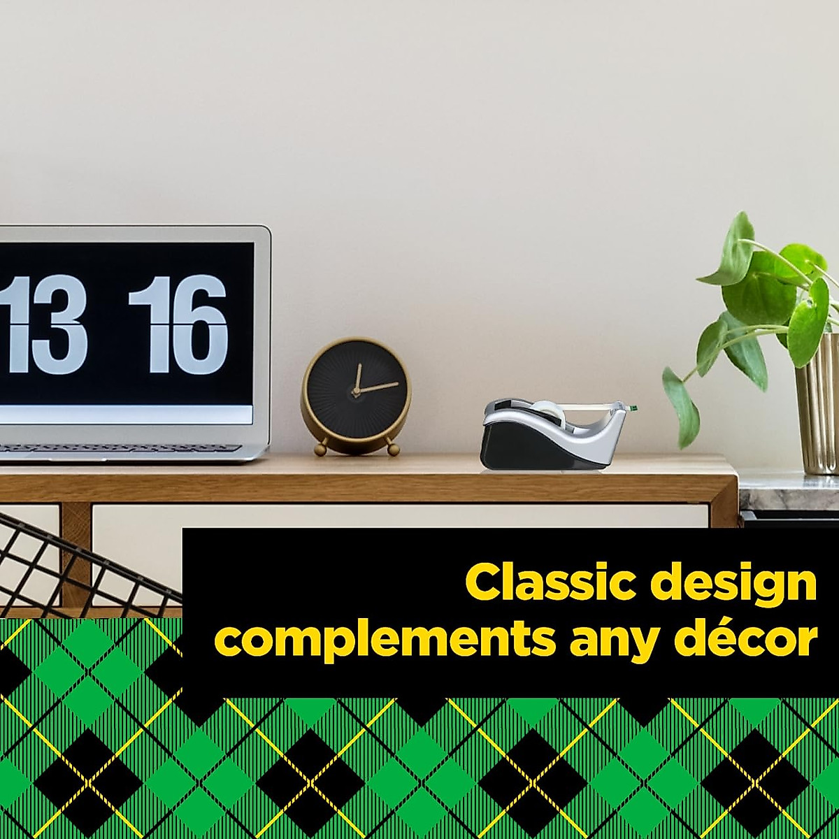 Scotch Desktop Tape Dispenser, Silvertech Two-Tone (C60-ST)