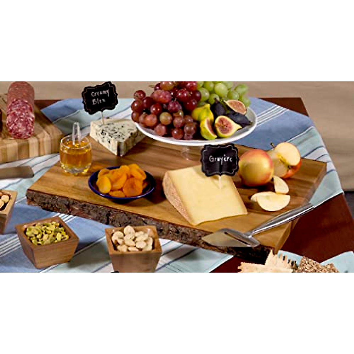 Lipper International Acacia Wood Square Salt Pinch or Serving Bowls, 3" x 3" x 2-1/2", Set of 2