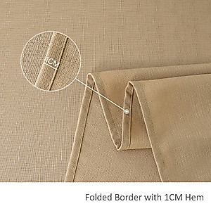 maxmill Rectangle Slubby Textured Tablecloth Waterproof Spillproof Wrinkle Free Table Cloth, Kitchen Dining Tabletop Decoration, Fabric Table Cover for Holiday Dinner Parties, 52 x 70 Inch, Beige