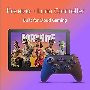 Amazon Fire HD 10 tablet Gaming Bundle including Fire HD 10 tablet, (Black, 32 GB), 10.1", 1080p Full HD, and Luna Controller
