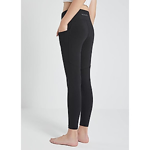 baleaf Leggings for Girls Dance Tights Yoga Pants with Pocket Preppy Clothes Kids Teen Running Athletic Workout Ballet Size 10-12 Black