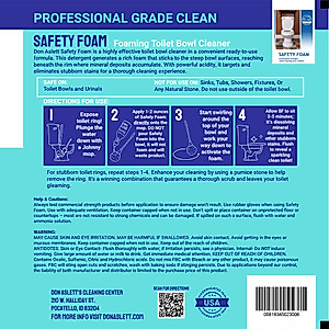 Don Aslett Safety Foam Toilet Bowl Cleaner (32 Oz Bottle, Pack of 2) Acidic Detergent and Deodorizer | Cleans Hard Water and Mineral Stains in Porcelain Toilets