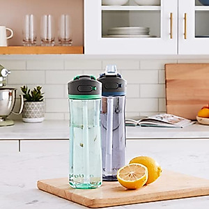 Contigo Ashland 2.0 Leak-Proof Water Bottle with Lid Lock and Angled Straw, Dishwasher Safe Water Bottle with Interchangeable Lid, 24oz 2-Pack, Blue Corn/Coriander