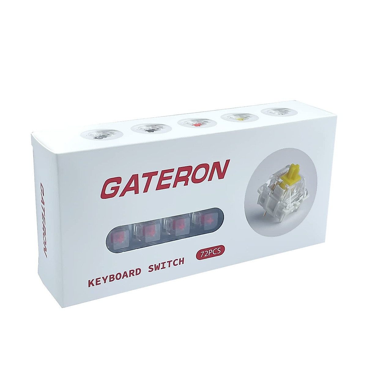 kutethy Gateron G Red Pro Switches Pre-lubed 3pin RGB SMD Linear for Gaming Mechanical Keyboard (72 Pcs, Red)
