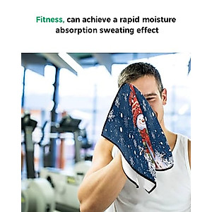 Yun Nist Golf Towel Christmas Snowman Snowflake Blue,Waffle Pattern Microfiber Club Cleaner Golf Towels with Carabiner Clip for Women Men Dad,Winter Snow Golf Towel for Golf Bags Accessories,24x16in