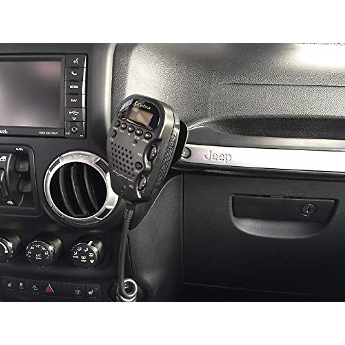 CHENDGE2 75WXST CB Radio Mic Mount Holder Passenger Grab Bar for Wrangler JK 2011-up