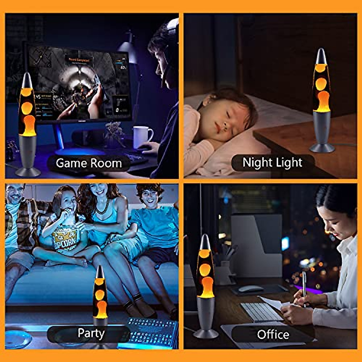 Stemclas 13-Inch Liquid Motion Lamp, Wax Flow in Liquid Relaxing Night Light, Home Decor Living Room Bedroom Office Lamp, Amazing Gifts (Yellow Wax in Clear Water)