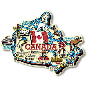 Canada Jumbo Country Map Magnet by Classic Magnets, Collectible Souvenirs Made in The USA