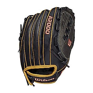 Wilson A2000 Spin Control Fastpitch V125 (Outfield) - Left Hand Throw,12.5",Black, Large, WBW100223125