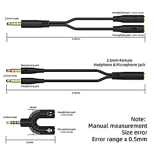 sovunis Headphone Splitter Adapter, 3-in-1 Pack 3.5mm Male to 2 Port 3.5mm Female & 3.5mm Female to 2 Port 3.5mm Male Aux Stereo Y Jack Cable for PS4, Xbox, Phone, PC, Tablet, Laptop, Gaming Headset