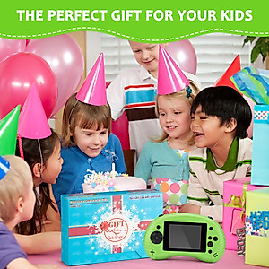 TaddToy Portable Handheld Games for Kids 3.2'' Screen Game TV Output Arcade Vibration Gaming Player System Built in 201 Classic Retro Video Games with Rechargeable Battery Birthday for Boys, Girls,Green