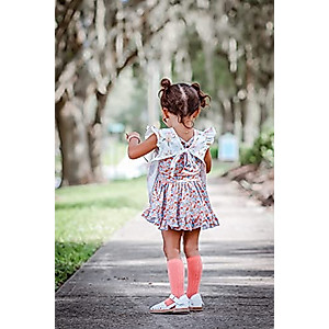 BapronBaby Flutter Pastel Floral Bapron - No Neck Tie Safer Bib for Baby & Toddler - Soft Waterproof Stain Resistant - Machine Washable - Sz Baby/Toddler 6m-3T