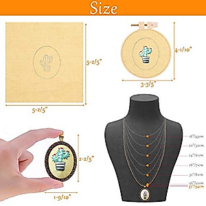 4 Packs Embroidery Kit for Beginners, Shynek 26 Pcs Mini Cross Stitch Kits Includes Stamped Embroidery Clothes with Flowers Pattern Embroidery Necklace Pendant Embroidery Hoops and Necklace Chains