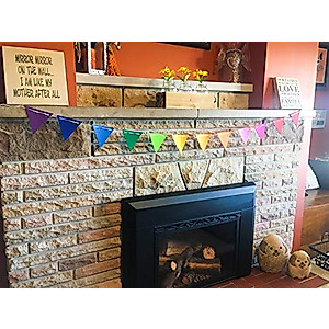 24pcs Assembled Rainbow Garland 2 Pack - Felt Flag Pennant Banner 20 ft - Multicolor Bunting Nursery/Wall Decor