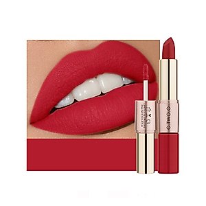 KUAILEGO ROSE GOLD 2 In 1 Matte Lipstick & Liquid Lipstick, Matte Finish, Nude, Full Color Lipstick, Long Lasting Waterproof Velvet Lip Gloss (04)