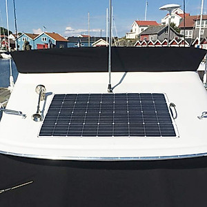 XINPUGUANG 100W Flexible Solar Panel 12V System kit 10A Charge Controller Cables with Alligator Clip PV Connector Cables for Yacht, Boat, RV, Cabin, 12v Battery Charge