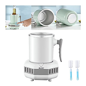 2023 Newest Quick Rrink Cooling Cup - Portable Mini Summer Rapid Drink Water Coolers, Car Travel Beverage Instant Cup Cooler, Mini Fridge Kettle Electric Drink Chiller for Beer Wine Coffee (D-White)