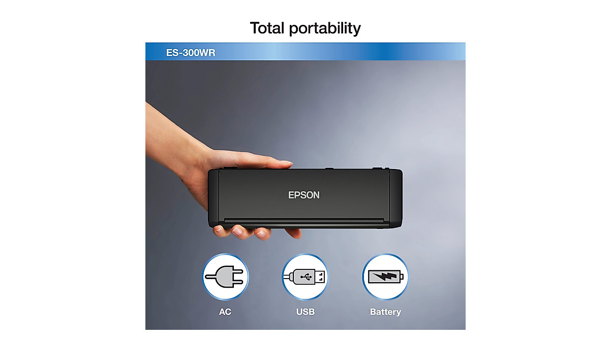 Epson ES-300WR Wireless Portable Duplex Scanner for Small Business