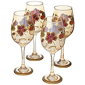 Pfaltzgraff Plymouth Set of 4 Leaf Luster Wine Glasses
