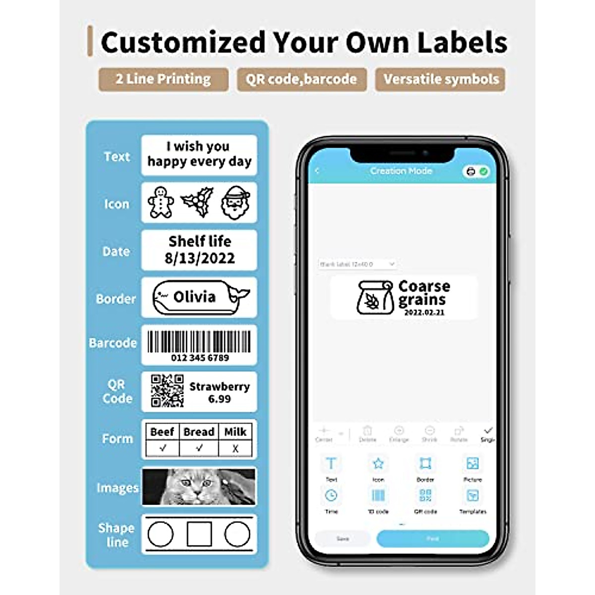 Phomemo Label Printer, D30 Mini Label Maker Machine with Tape, Phone Label Makers,Bluetooth Connection,Home Office School Organization,Gift for Men,Woman (USB Rechargeable)-Pink