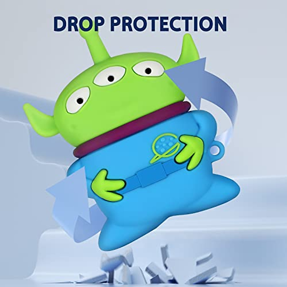 JoySolar for Airpod 1&2 Case Cute Cartoon Character 3D Soft Silicone Air Pods Funny Cover Kawaii Fun Cool Unique Design Shell Fashion Stylish Girls Kids Teens Women Cases for Airpods 1/2(ThreeEyes)