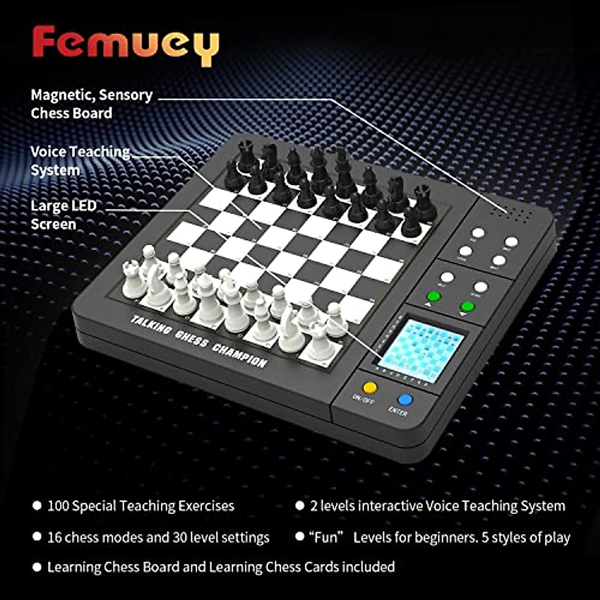 Electronic Chess Set, Computer Chess Game, Chess Set Board Game, Portable Travel Chess Computer Set for Adults, Unique Chess Sets Pen with Large Display Gift