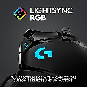 Logitech G502 Lightspeed Wireless Gaming Mouse with Hero 25K Sensor, PowerPlay Compatible, Tunable Weights and Lightsync RGB - Black