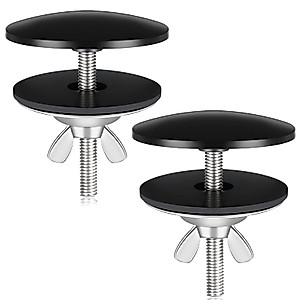 2 Pieces 2 Inch Kitchen Sink Hole Cover Faucet Hole Cover Stainless Steel Kitchen Sink Tap Hole Plate Stopper Cover Blanking Metal Plug (Black)
