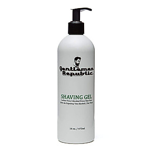 Gentlemen Republic 16oz Shaving Gel - 100% Alcohol-Free, Lather and Dye-Free Formula with Maximum Glide for Comfort, Made in the USA