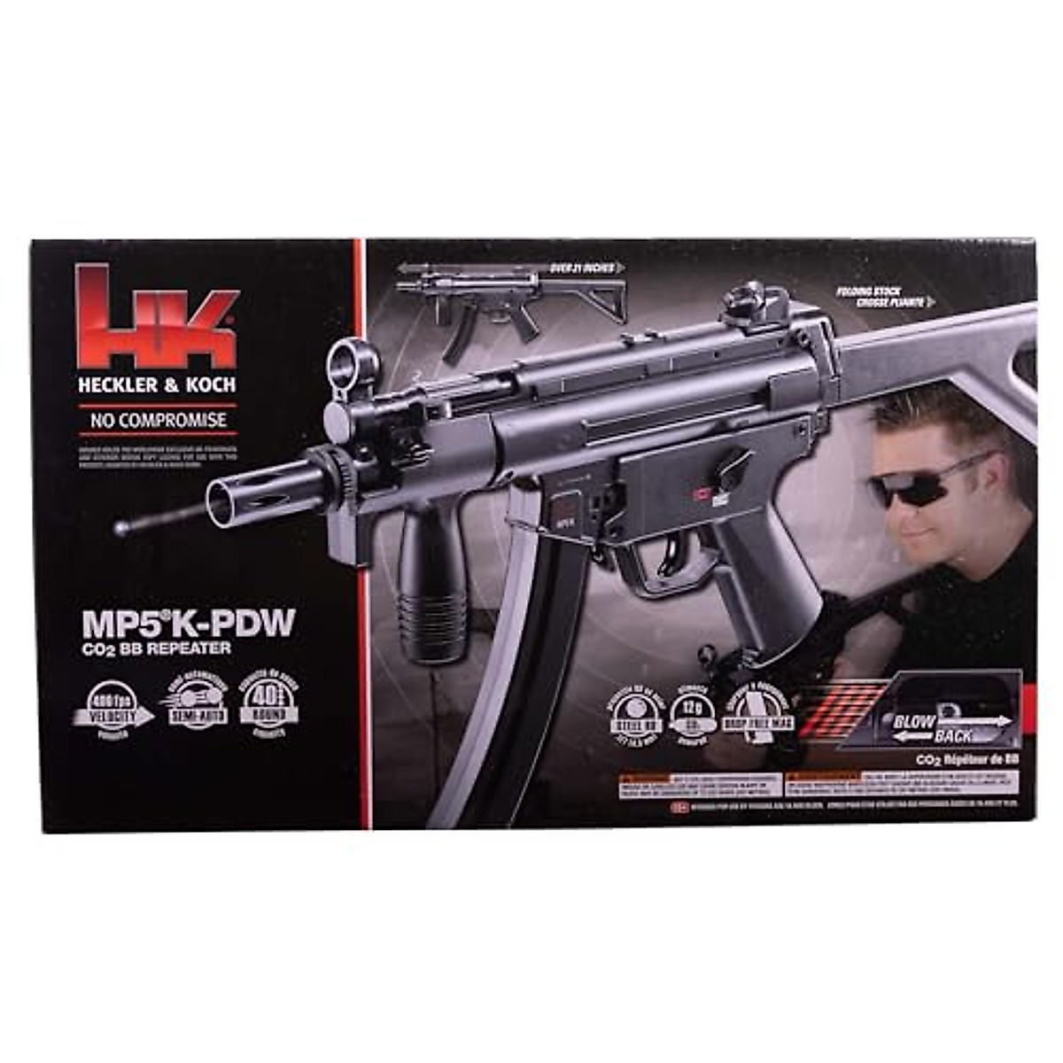 Umarex HK Heckler & Koch MP5 K-PDW Semi Automatic .177 Caliber BB Gun Air Rifle, Black